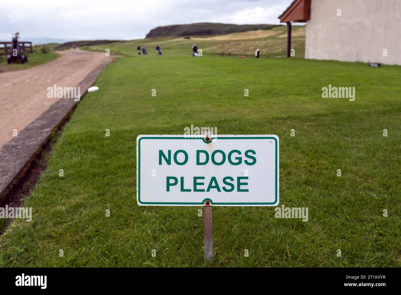 No dogs please sign, Shiskine Golf & Tennis Club, Blackwaterfoot ...