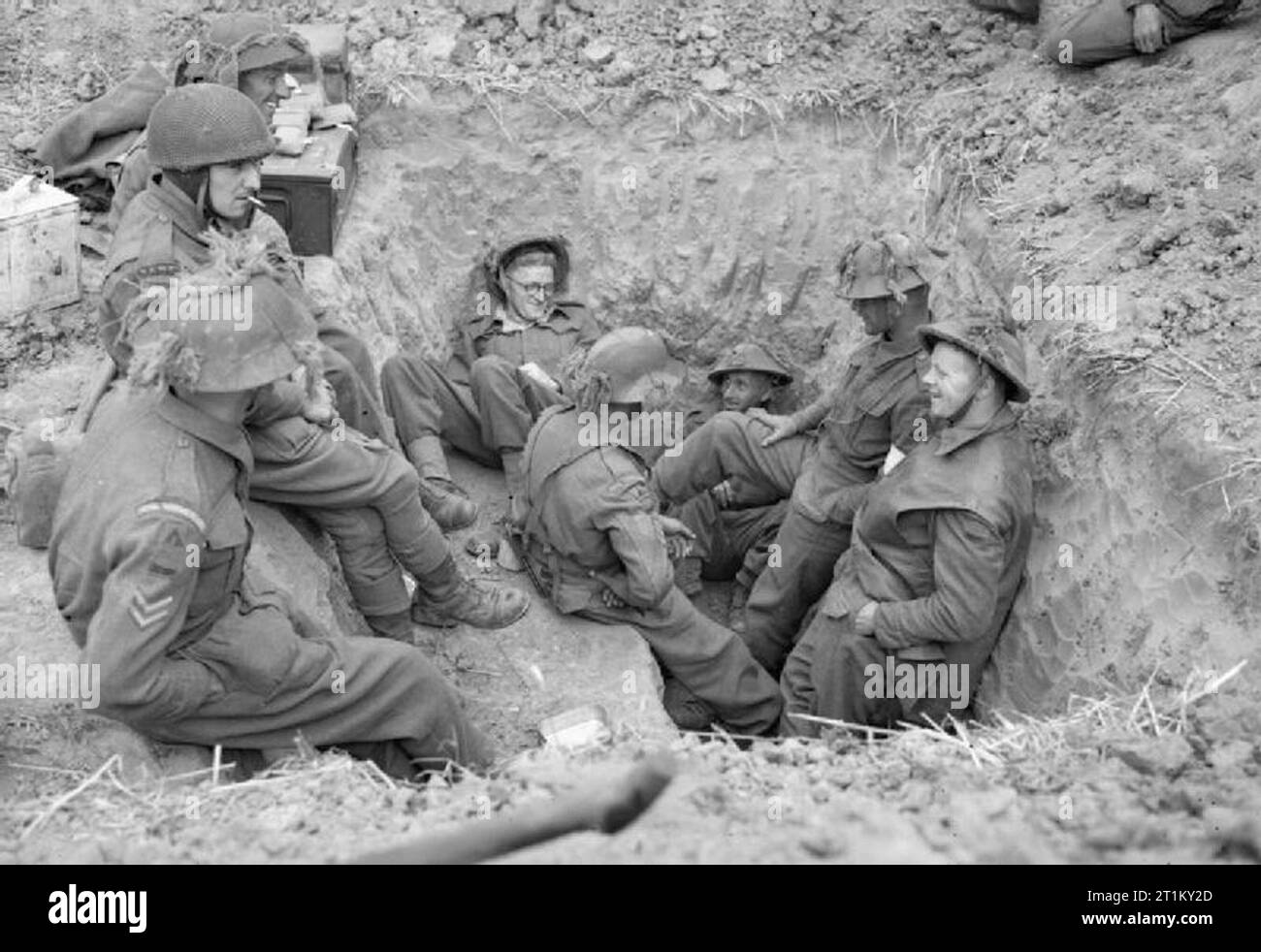 The British Army in Normandy 1944 Infantry of the 59th Division dug in ...