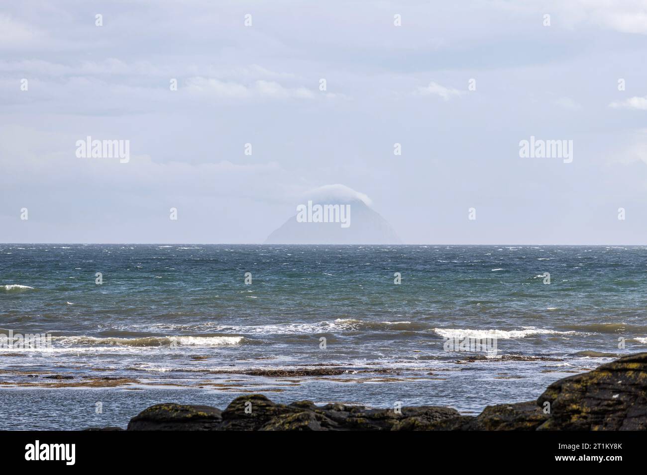 Ailsa Craig isle from Isle Of Arran, Firth of Clyde, Scotland, UK Stock ...