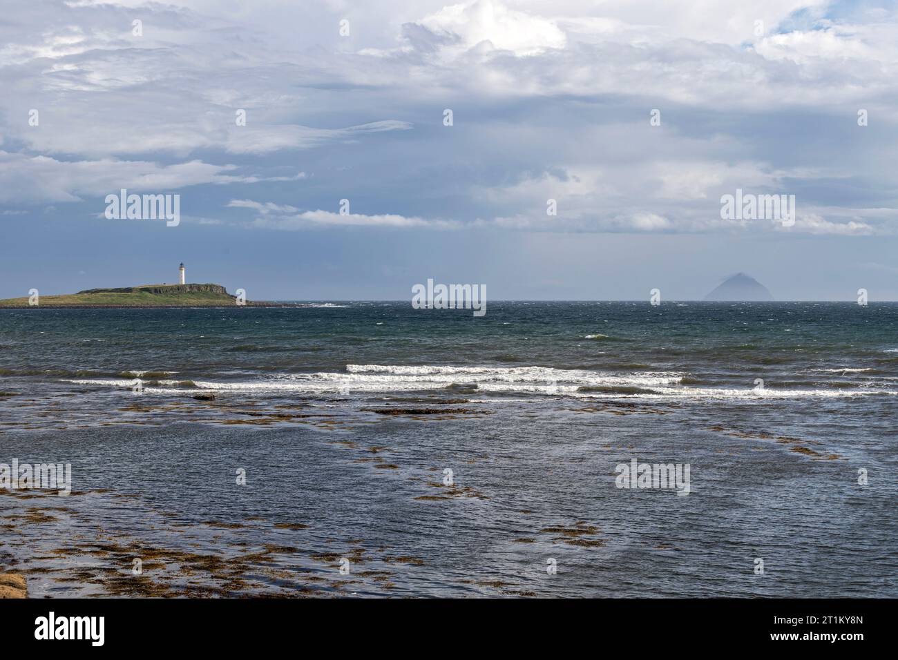 Pladda Lighthouse and isle from Kildonan , Isle Of Arran, Firth of ...