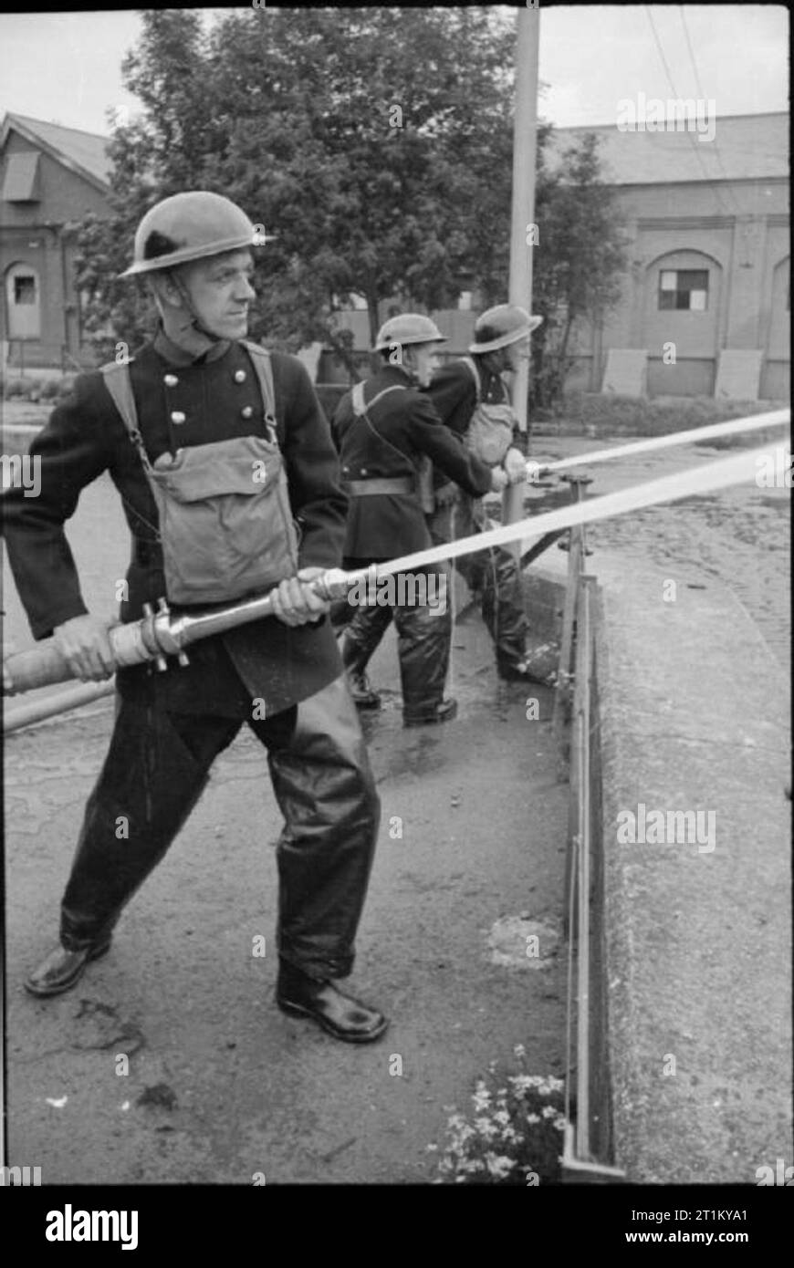 British Workers Guard Their Work- Civilian Firefighters, England, 1941 ...