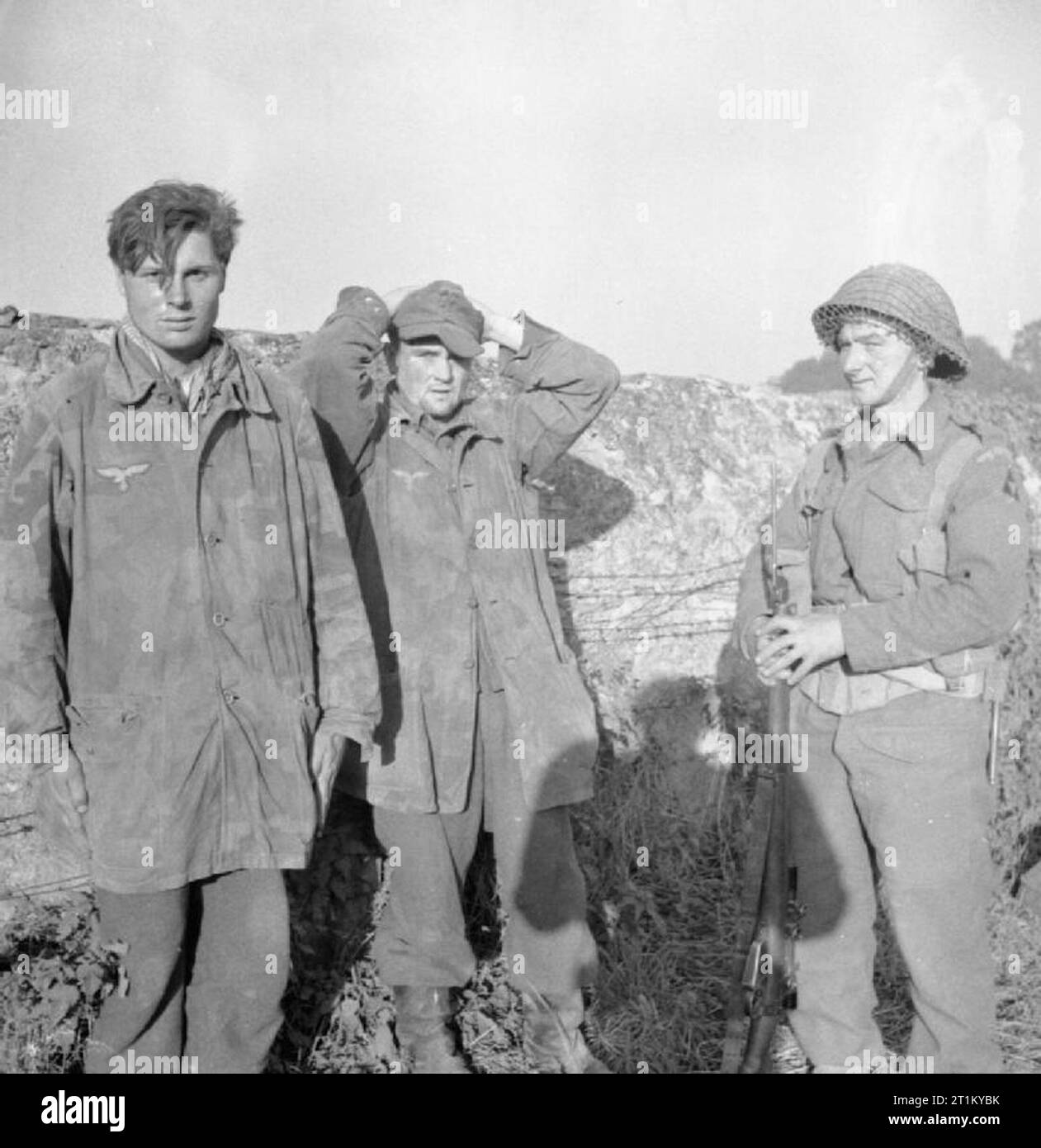 The British Army in Normandy 1944 A soldier of 3rd Division guards two ...