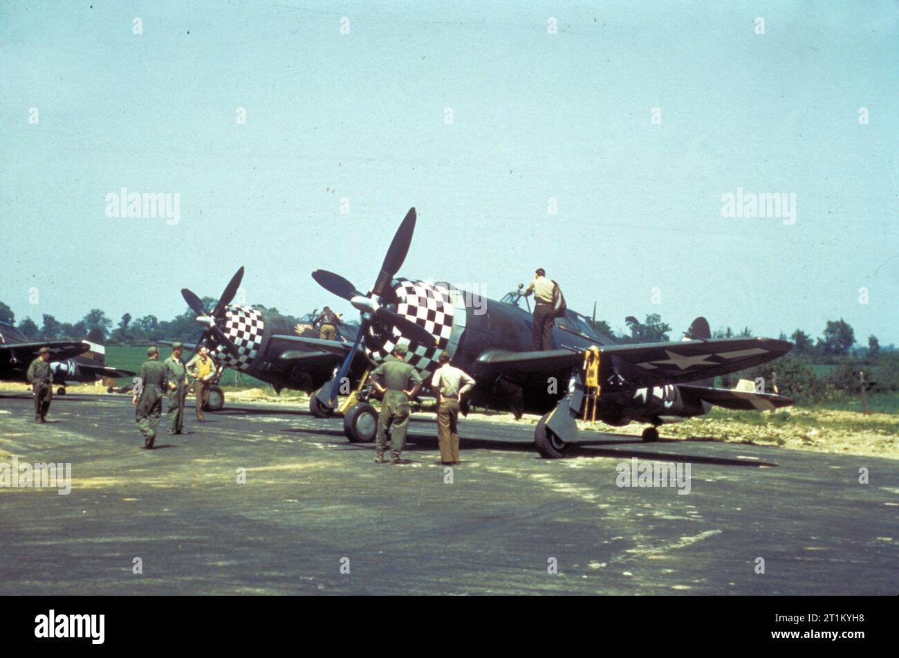 P-47 Thunderbolt aircraft of the 78th Fighter Group at Duxford Stock ...