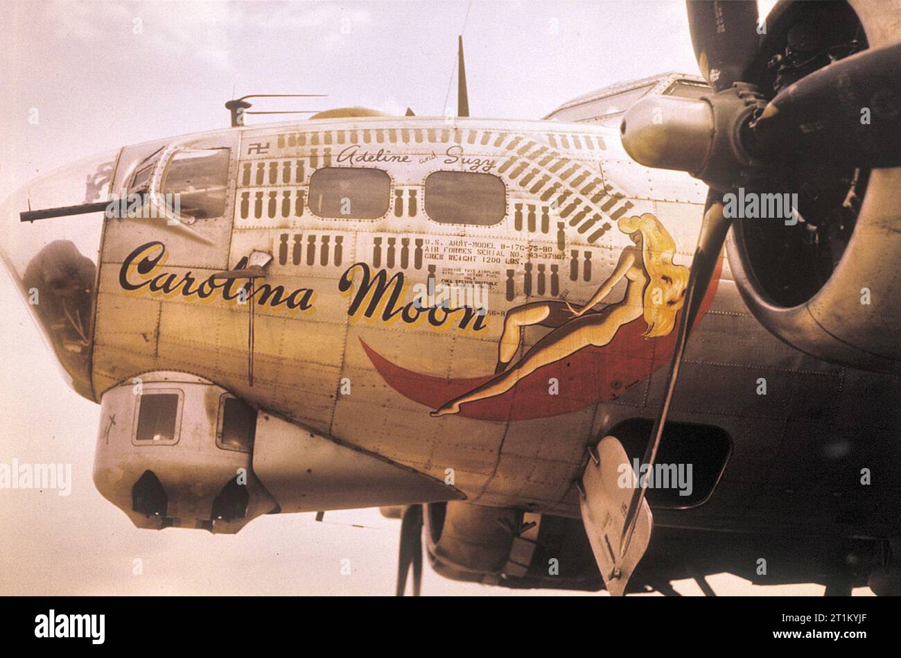 The nose art of a B-17 Flying Fortress (serial number 43-37907 ...