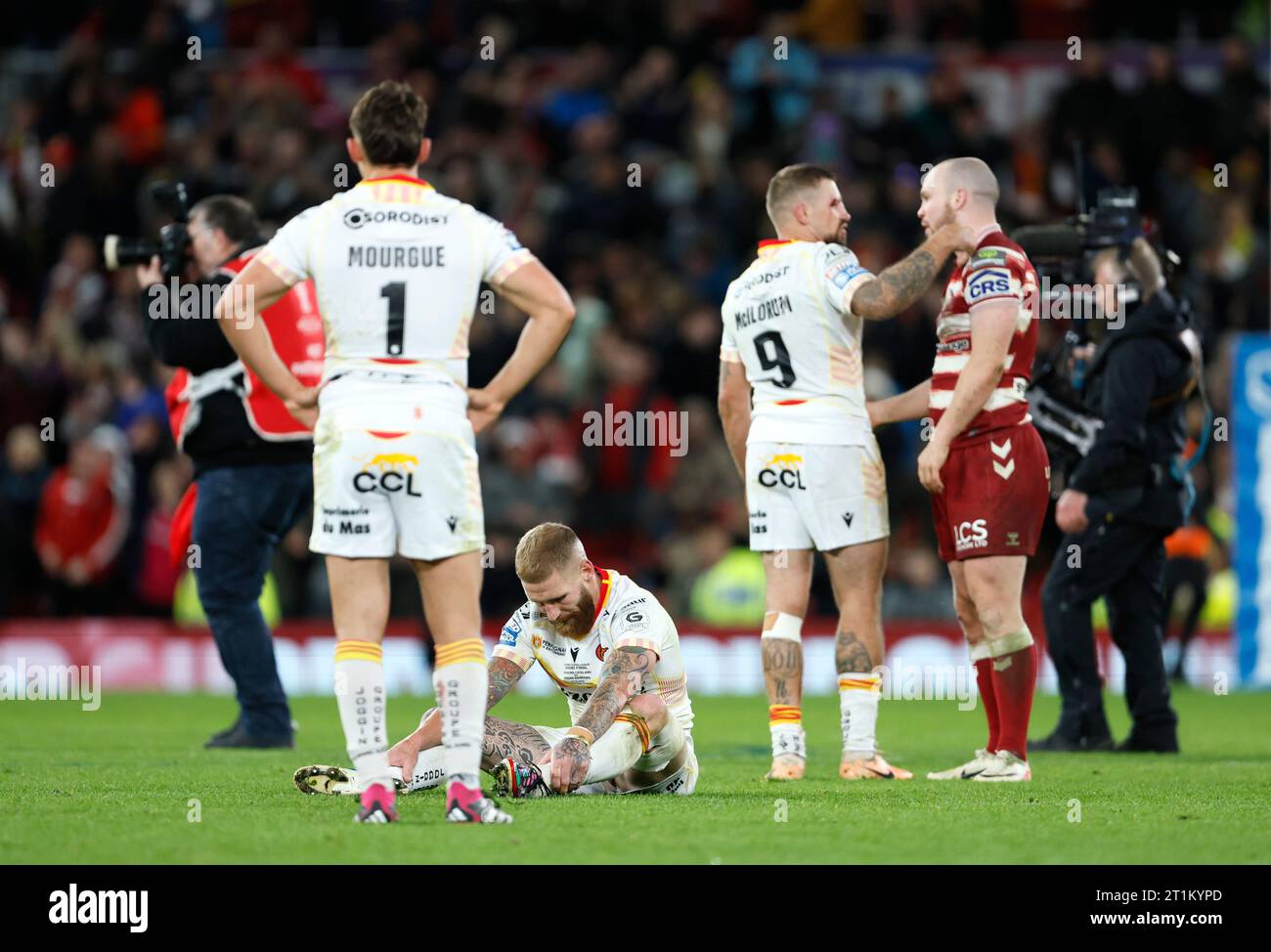 Catalans Dragons' Sam Tomkins looks dejected after the Betfred Super ...
