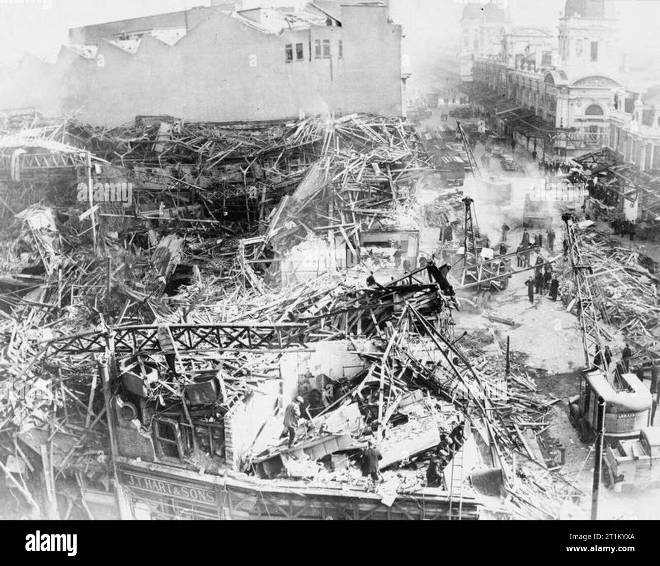 Air Raid Damage in London during the Second World War The scene of ...