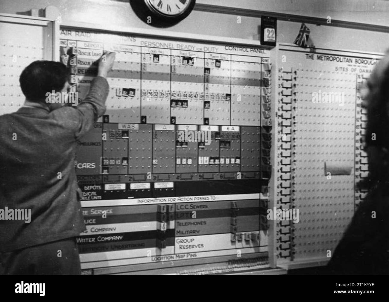 Air Raid Precautions, 1940 An Air Raid Precautions (ARP) control room ...