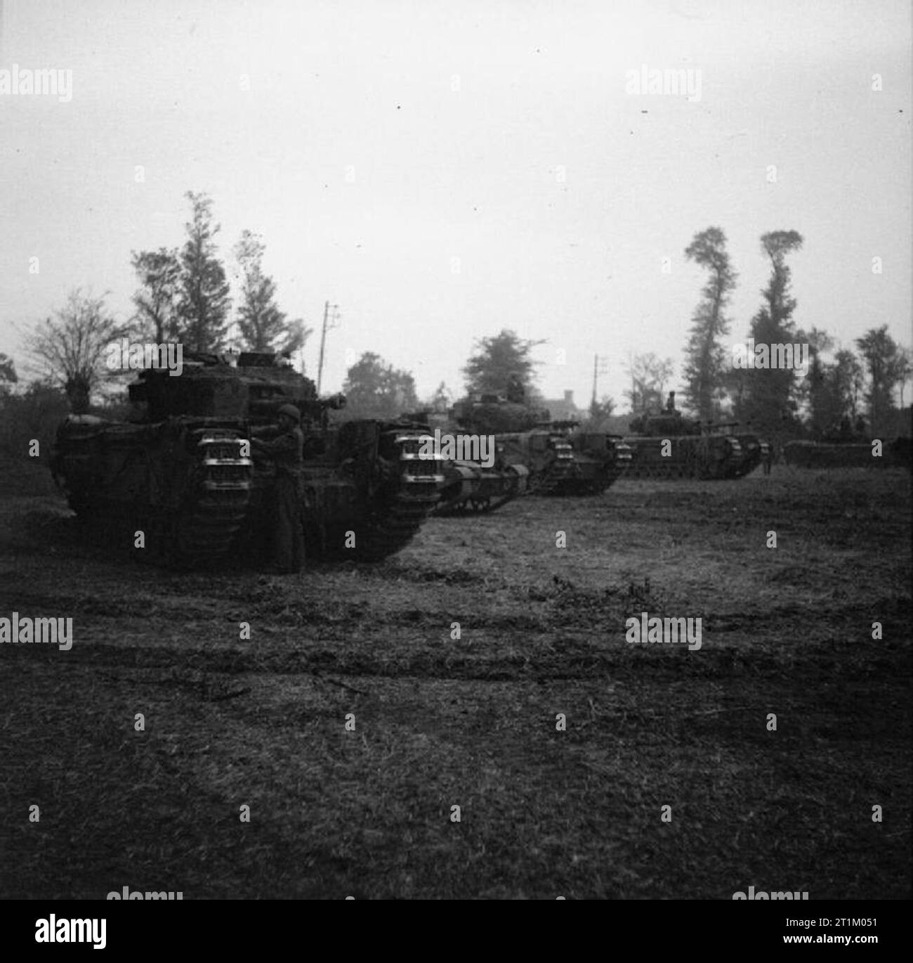 The British Army in Normandy 1944 Churchill tanks prepare for an attack ...
