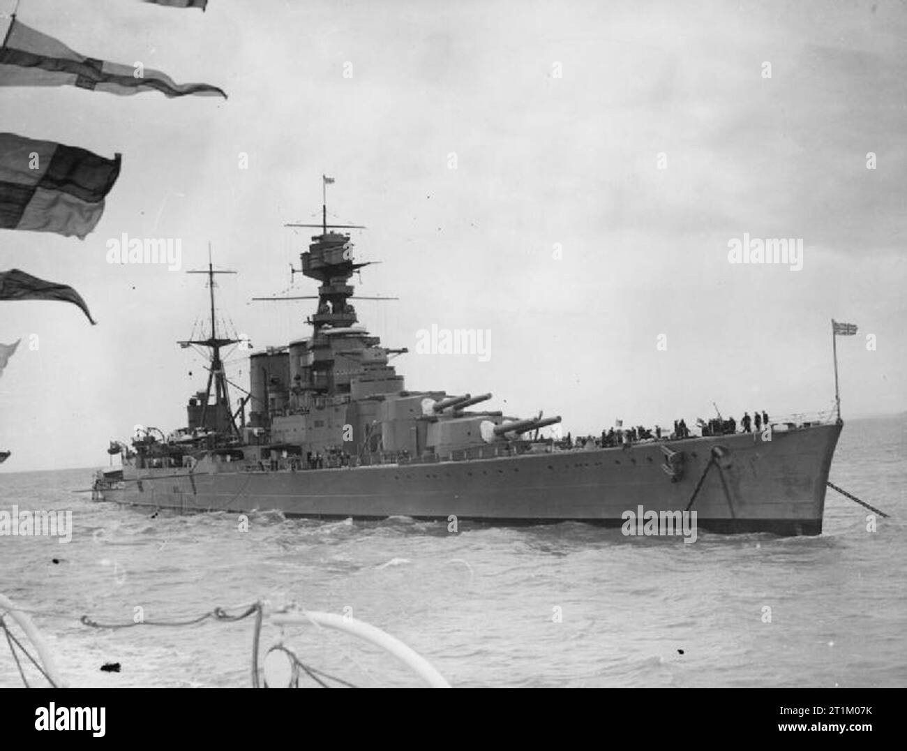 HMS Hood HMS HOOD at anchor, circa 1940 Stock Photo - Alamy
