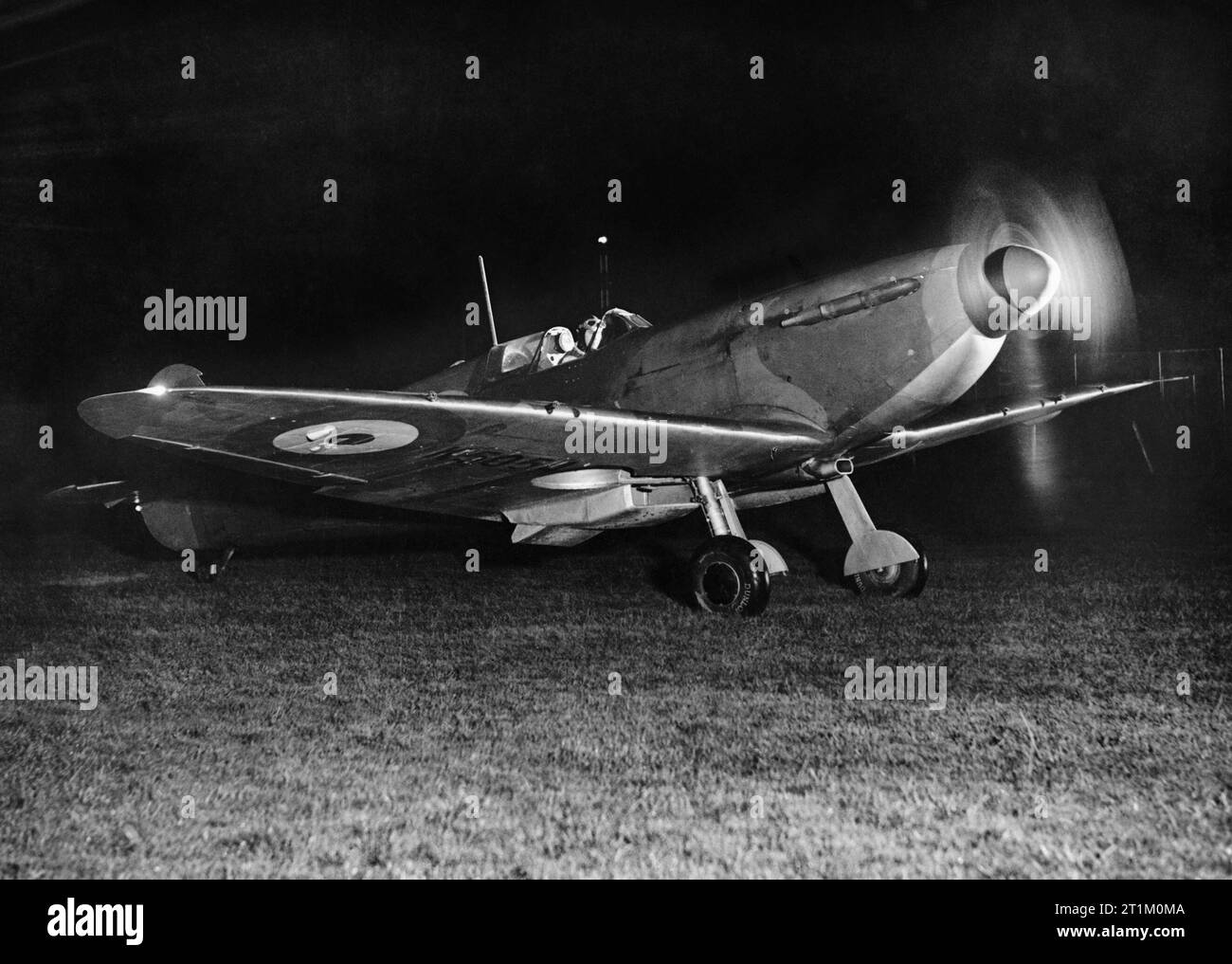 RAF Fighter Command 1940 A Spitfire running up its engine prior to ...