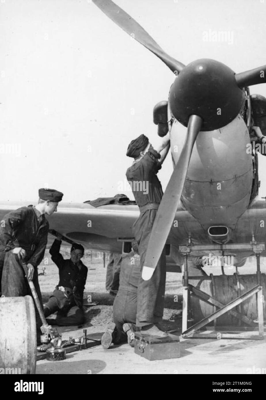 RAF Fighter Command 1940 Ground staff service a Spitfire Mk I at Biggin ...