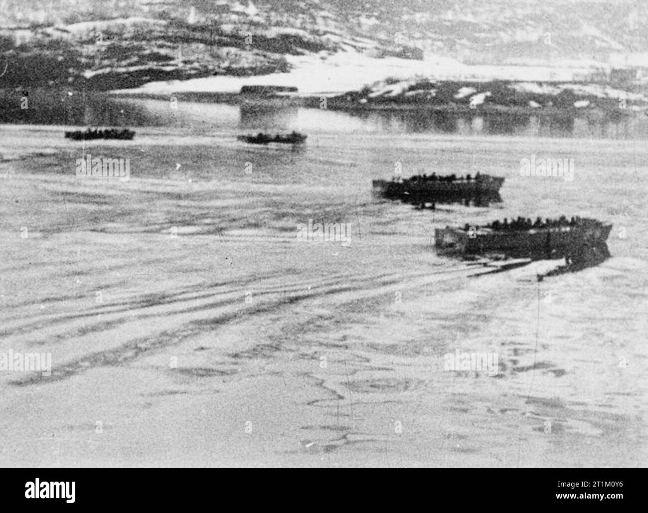 The Battle of Narvik, Norway, 1940 The landings at Bjervic during the ...
