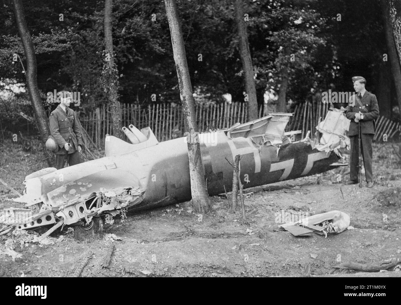 The Battle of Britain RAF aircraftman guard the remains of Dornier ...