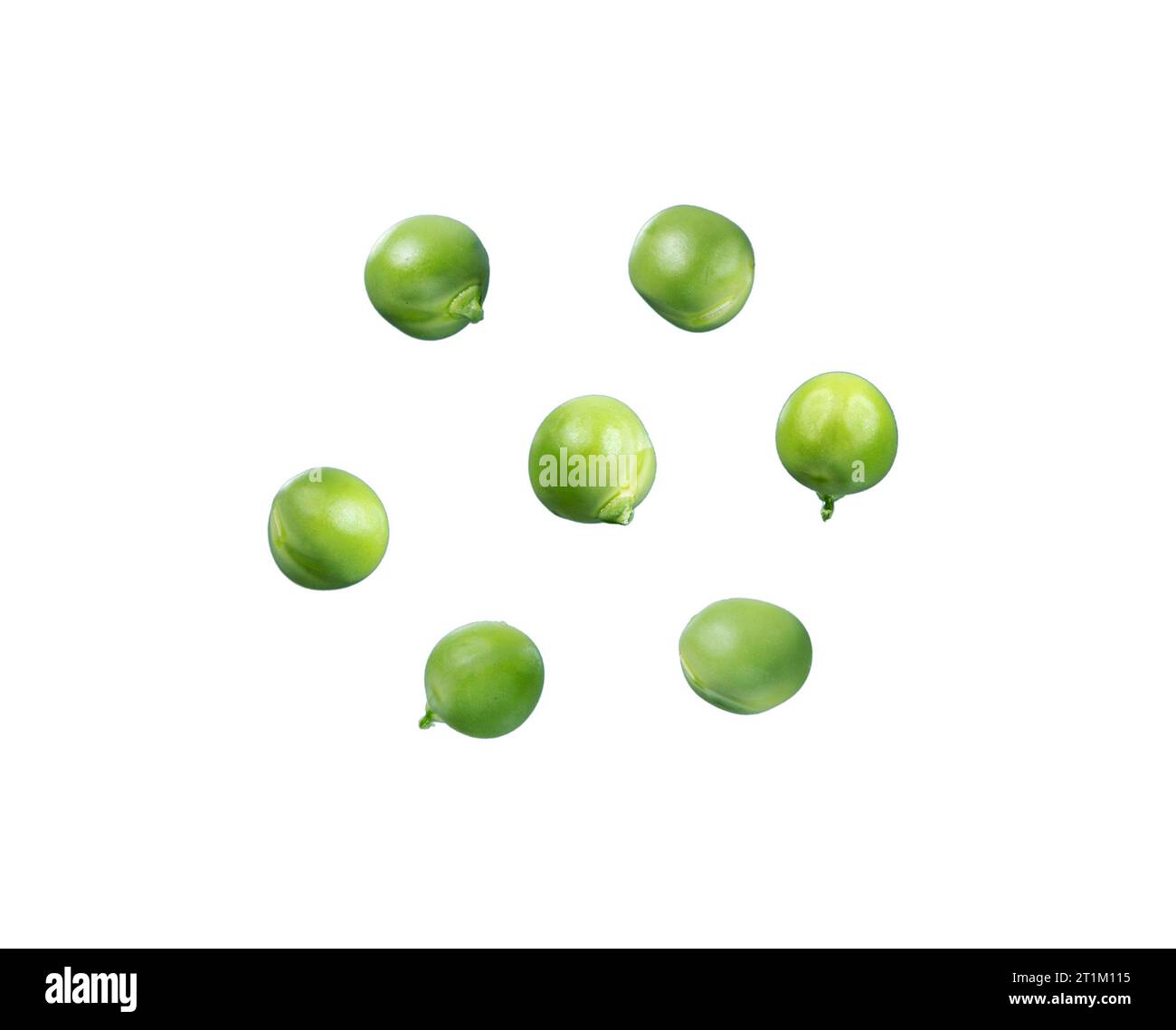Fresh green peas isolated on white background. Pile of green wet pea ...