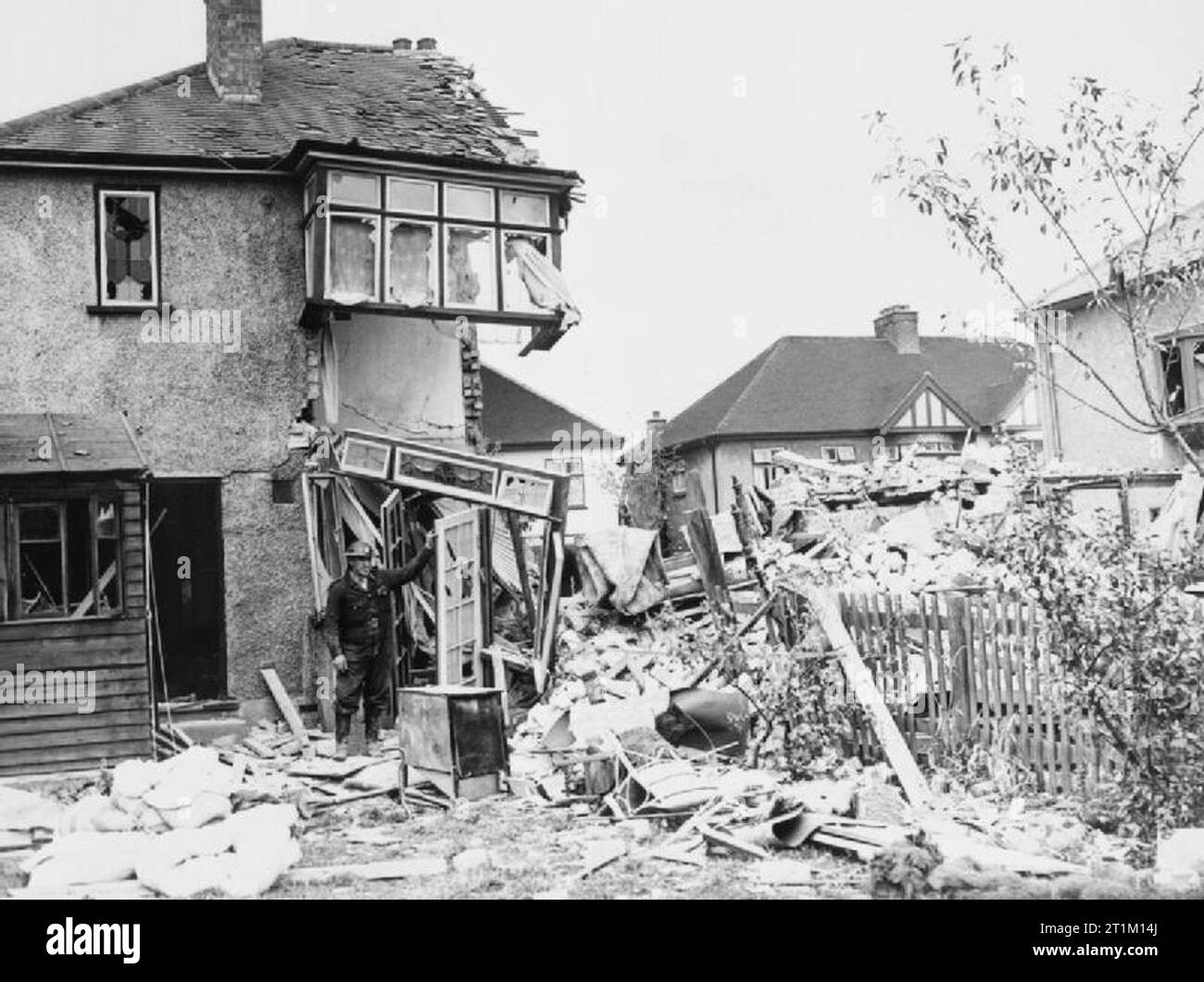 The London Blitz 1940 A semi-detached house which became suddenly ...
