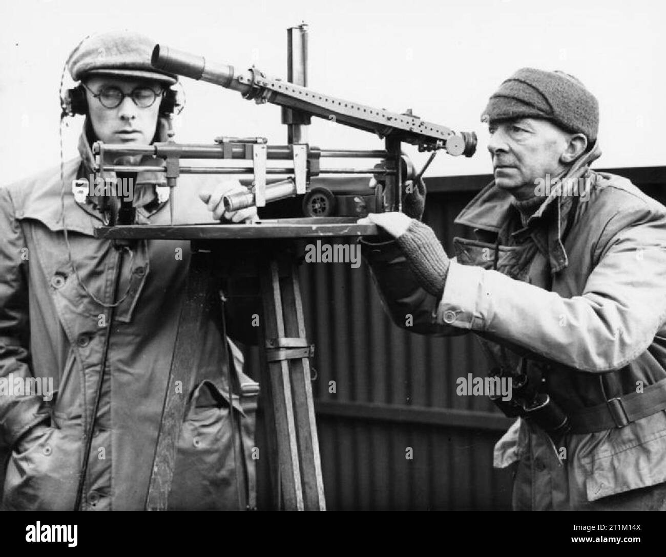 The Observer Corps, 1940 Two members of the Observer Corps chart the ...