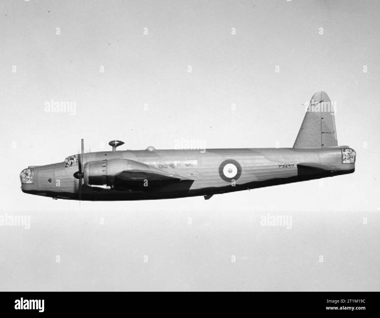 RAF Bomber Command 1940 Vickers Wellington Mk IC P9249 in flight, March ...