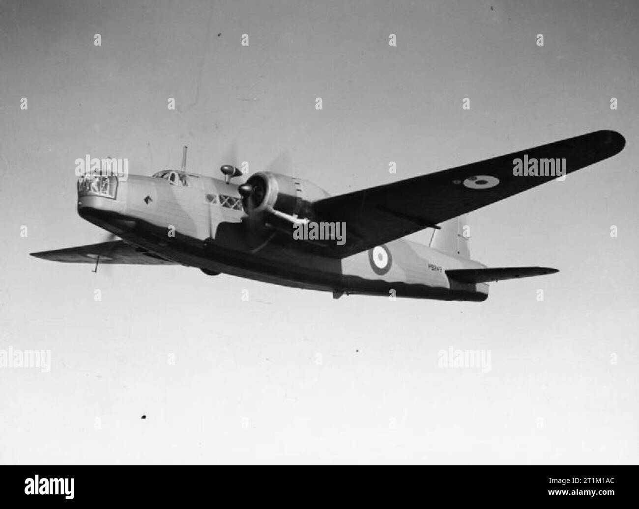 RAF Bomber Command 1940 Vickers Wellington Mk IC P9249 in flight, March ...