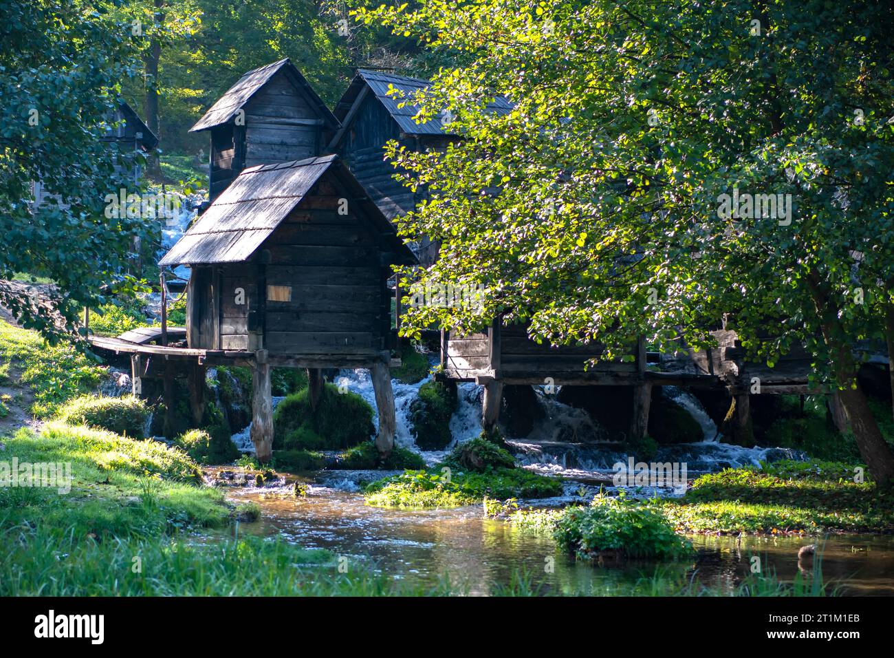Water Mills at Pliva Lakes in Jajce, Bosnia and Herzegovina Stock Photo ...