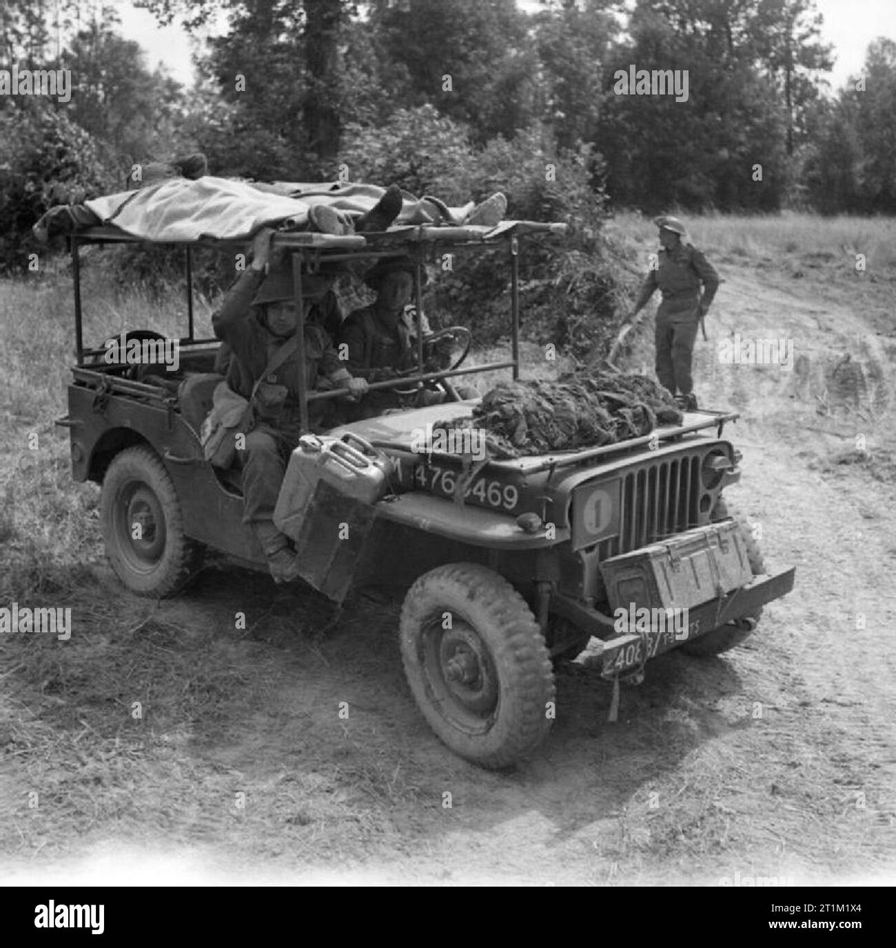 The British Army in Normandy 1944 A jeep modified to carry two ...