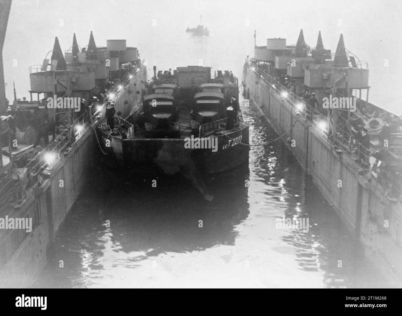 Lct (5) 2227 Entering dock of a flooded down Landing Ship Dock Stock ...