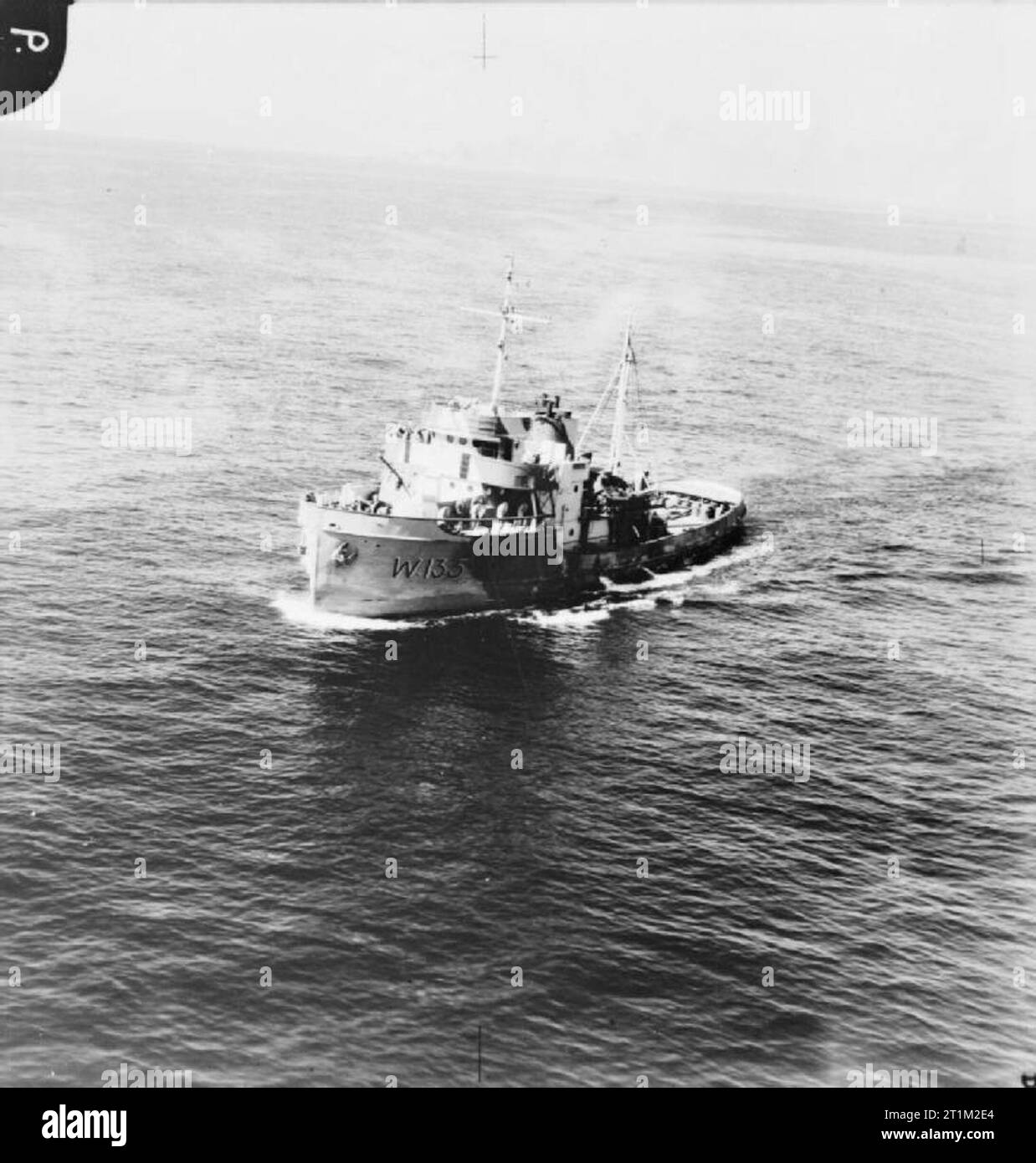 HMS Mindful W135. British rescue tug of the Favourite class. Underway ...