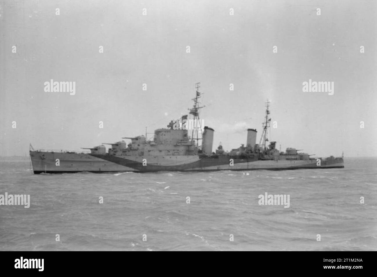 British light cruiser HMS Sirius, underway leaving Portsmouth Stock ...
