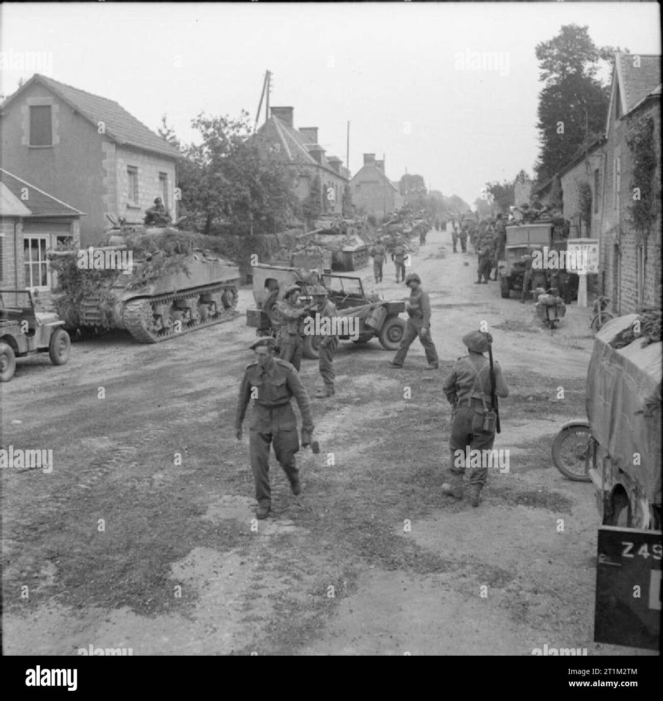 The British Army in Normandy 1944 Sherman Firefly tanks, trucks and ...