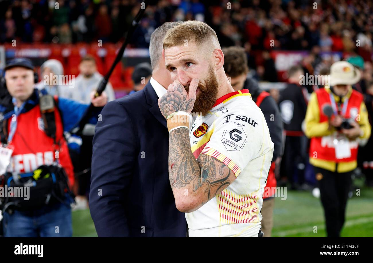 Catalans Dragons head coach Steve McNamara and Sam Tomkins after the ...