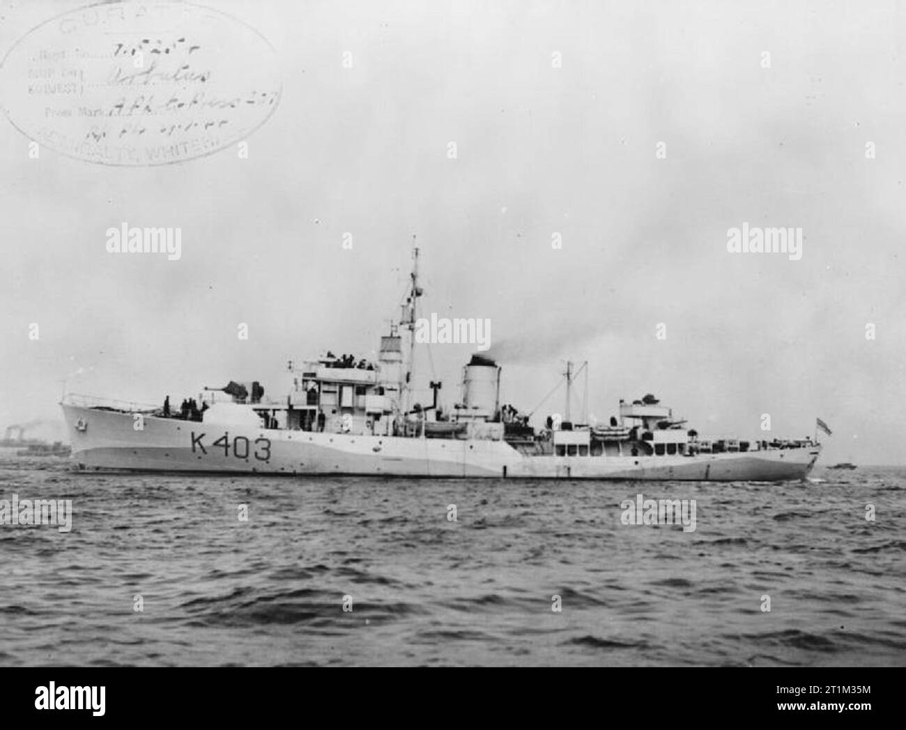 Modified Flower class corvette HMNZS Arbutus (K403 Stock Photo - Alamy