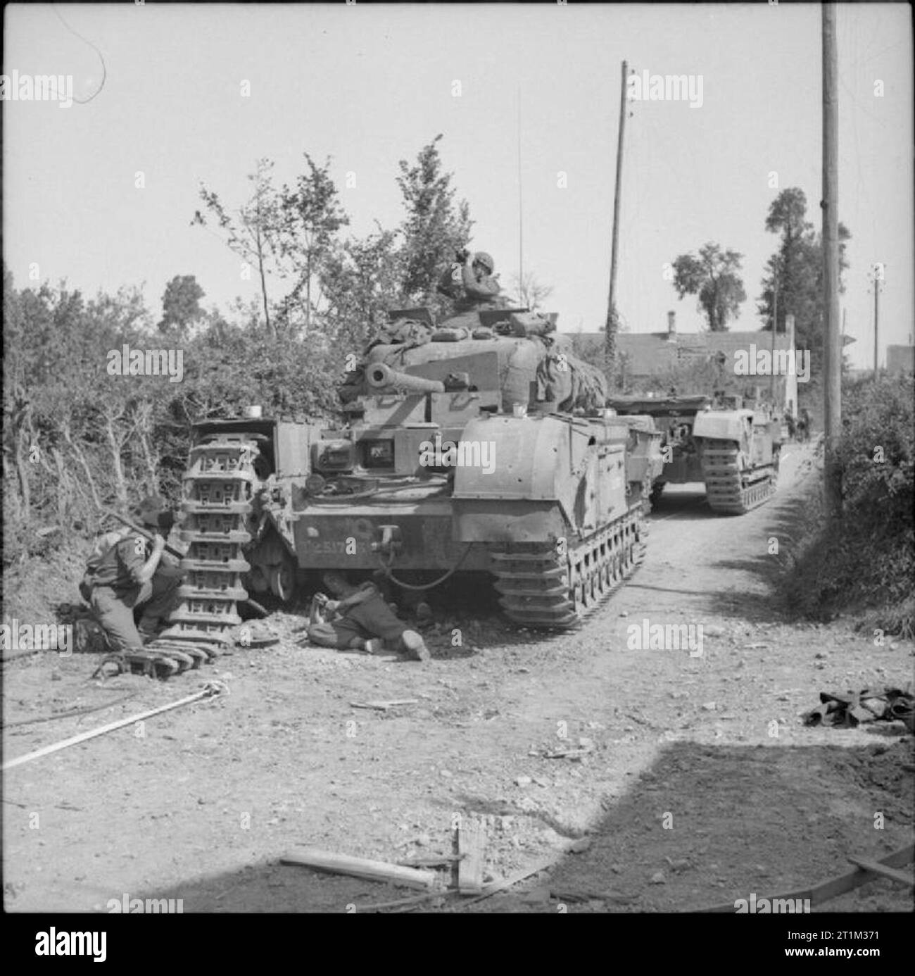 The British Army in Normandy 1944 Track repairs for a Churchill tank in ...
