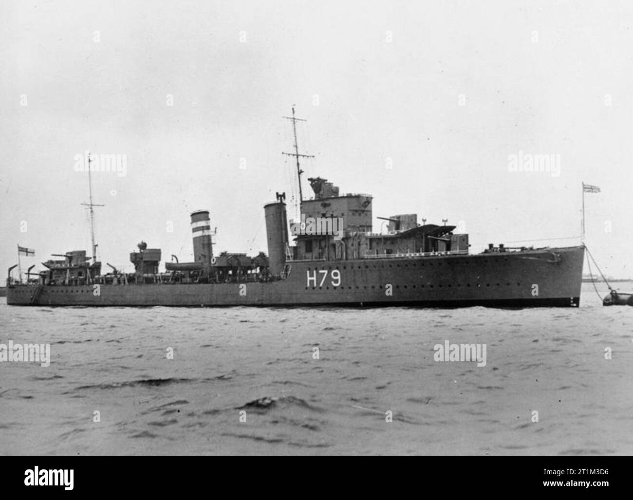 HMS Firedrake Moored to a buoy Stock Photo - Alamy