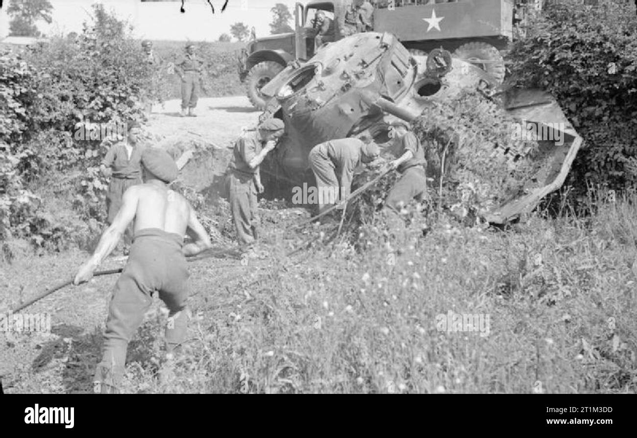 The British Army in Normandy 1944 A tank recovery unit works to ...