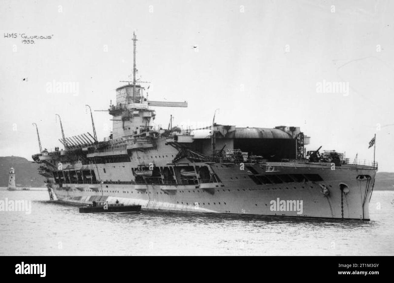 HMS Glorious At anchor Stock Photo - Alamy