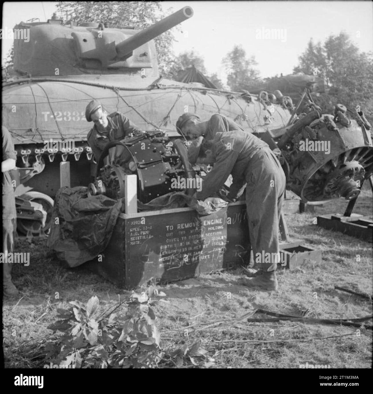 The British Army in Normandy 1944 REME fitters prepare to install a new ...