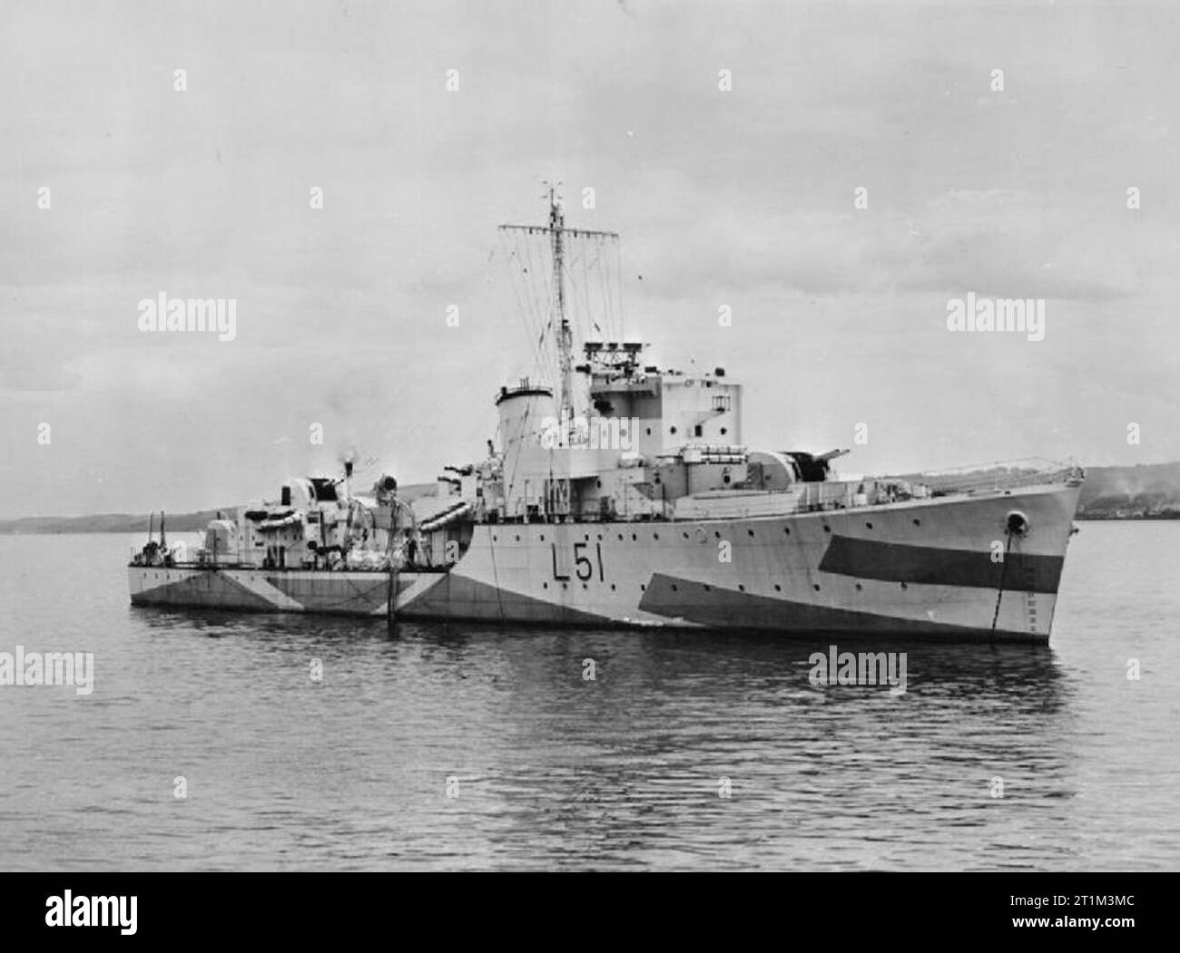 British Hunt class destroyer HMS Brahmam, on the River Clyde Stock ...