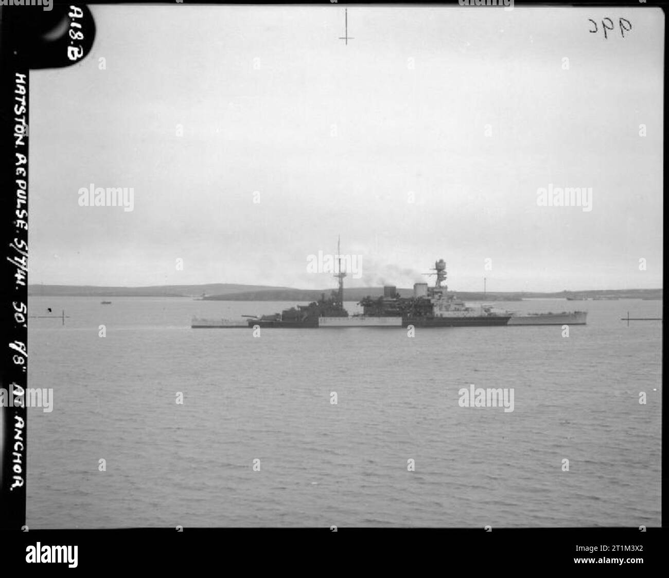HMS Repulse At anchor Stock Photo - Alamy