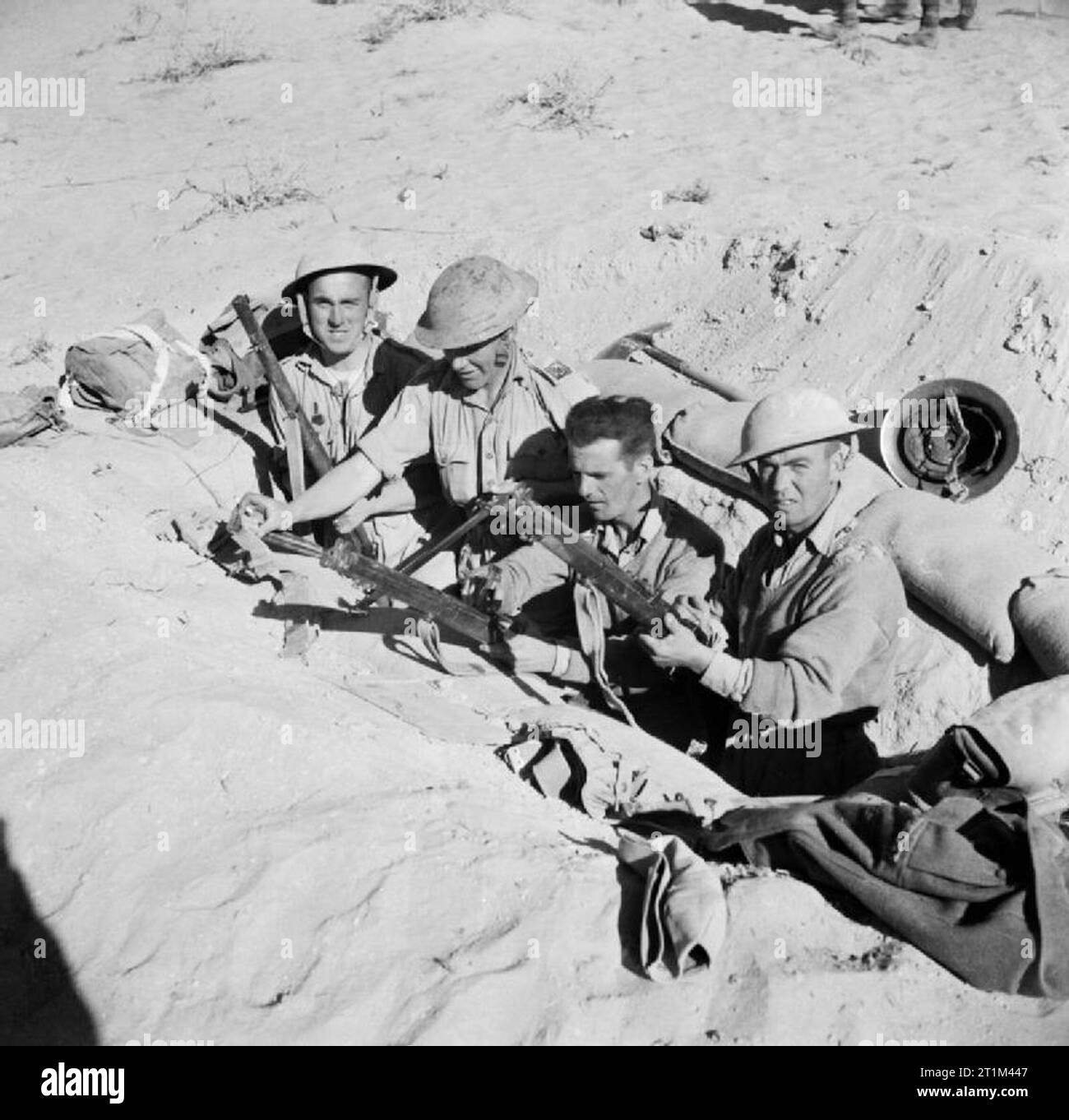 Four men of the 51st (Highland) Division dug in near El Alamein, 27 ...