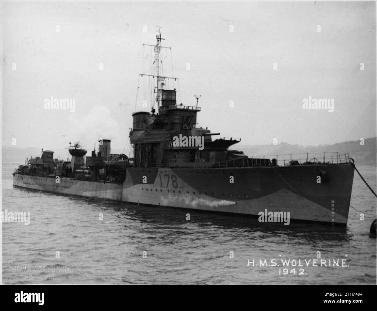 HMS Wolverine At a buoy Stock Photo - Alamy
