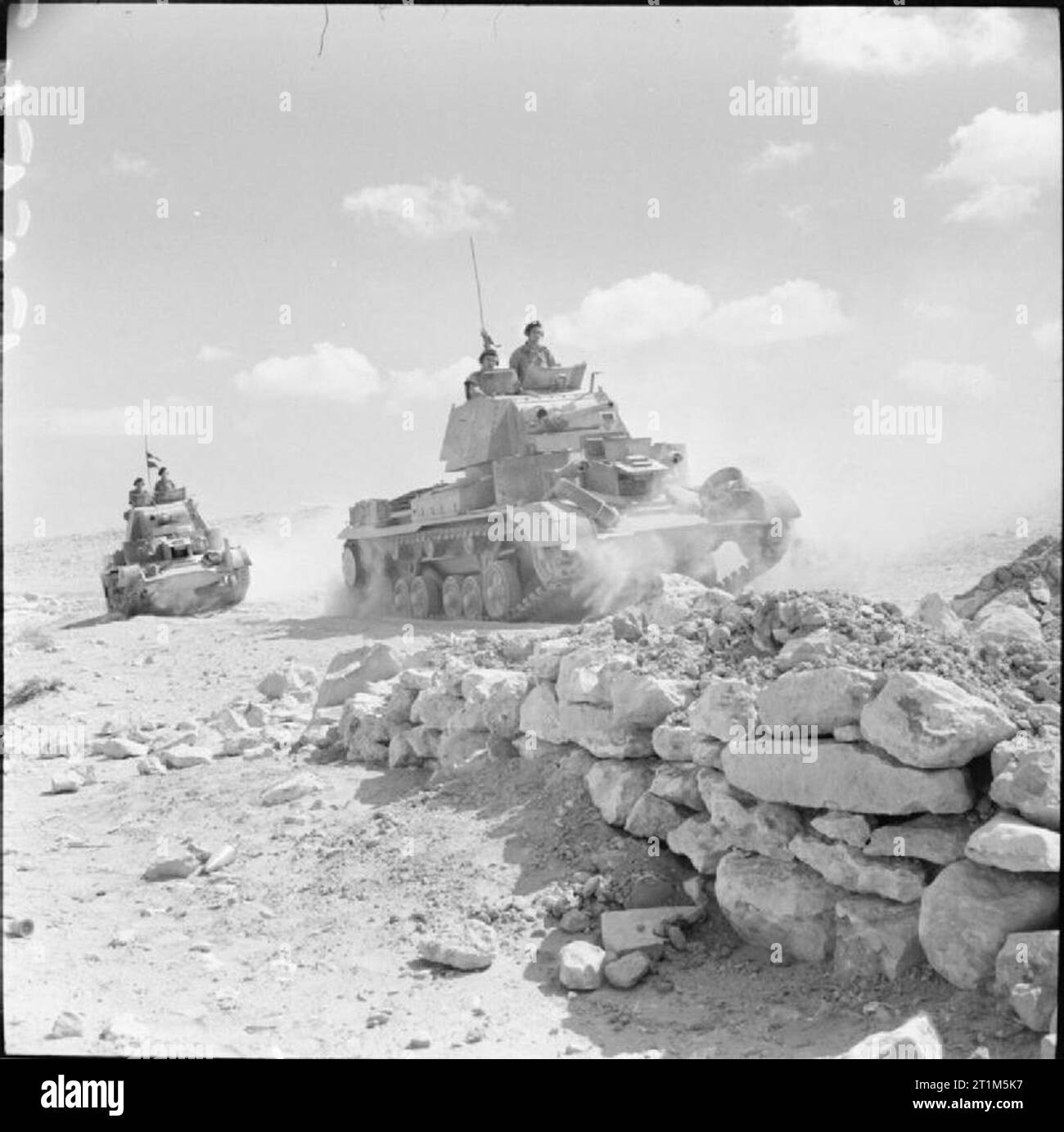 The British Army in North Africa 1941 A9 Cruiser Mk I tanks on the move ...