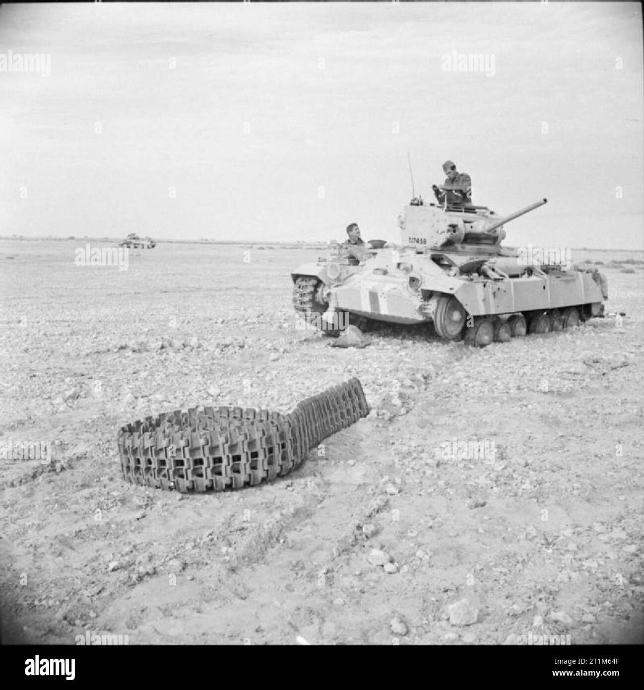 The British Army in North Africa 1941 A Valentine tank which has thrown ...