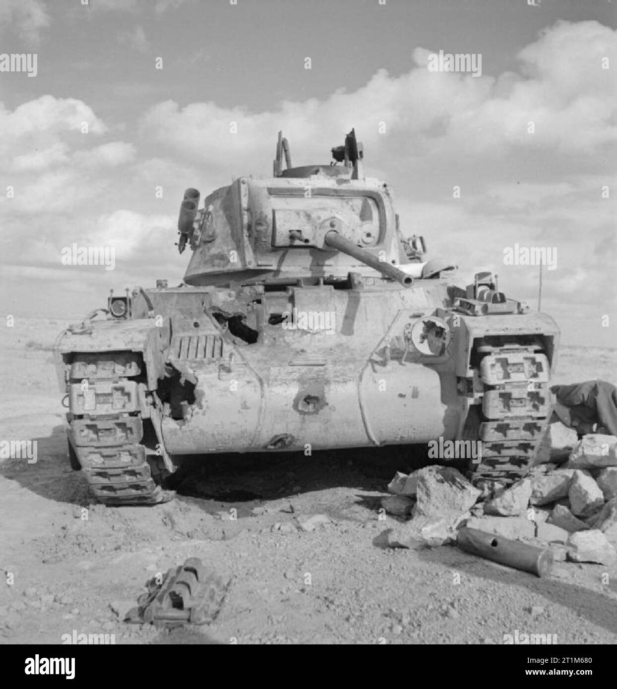 The British Army in North Africa 1941 A Matilda tank knocked out during ...