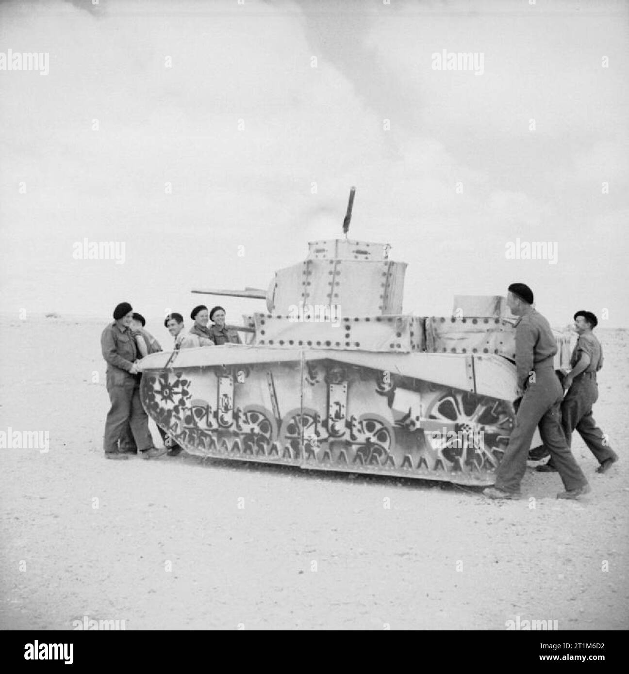 The British Army in North Africa 1942 Troops carrying a dummy Stuart ...