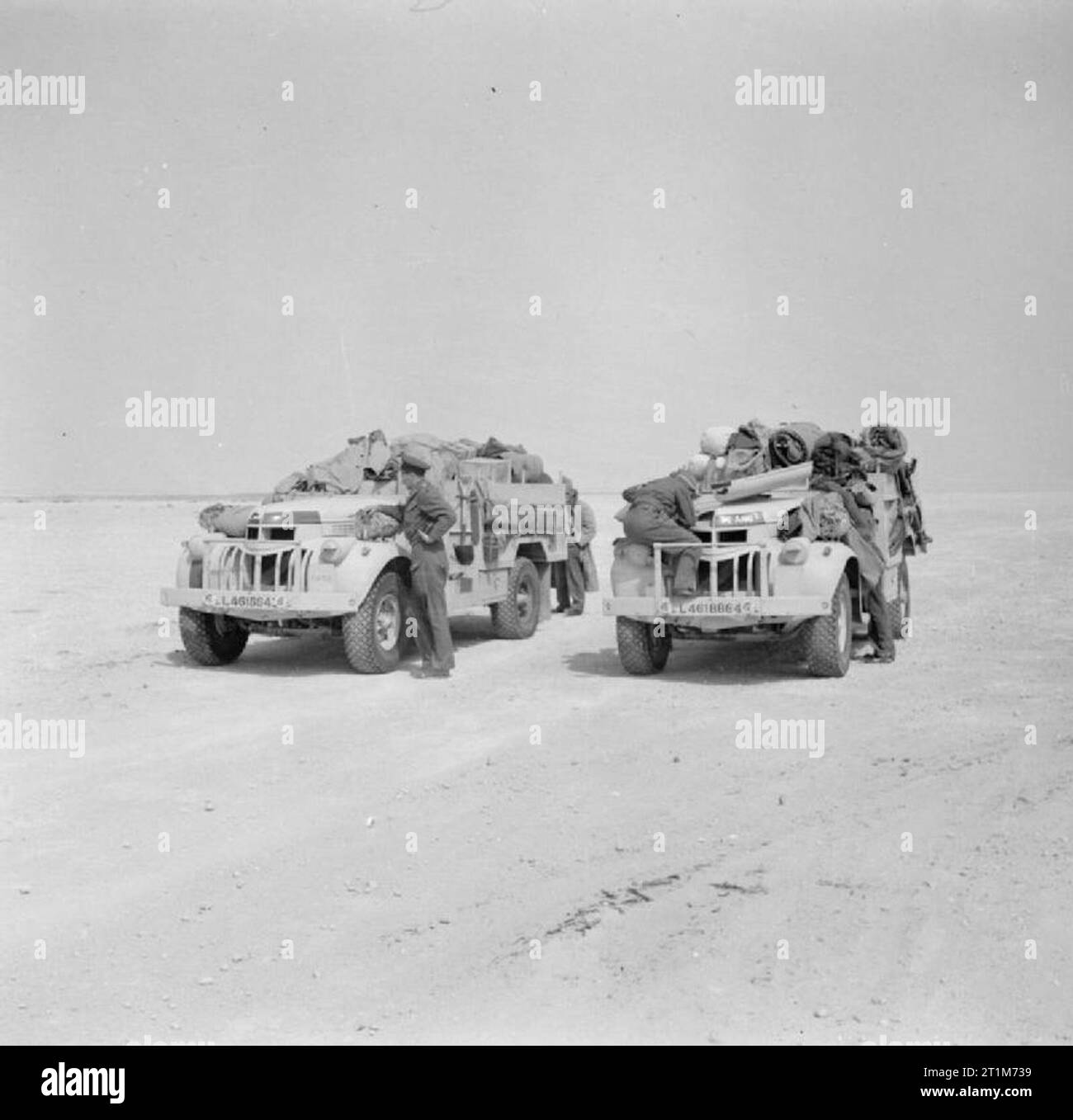 The British Army in North Africa 1942 Two fully loaded LRDG Chevrolet ...