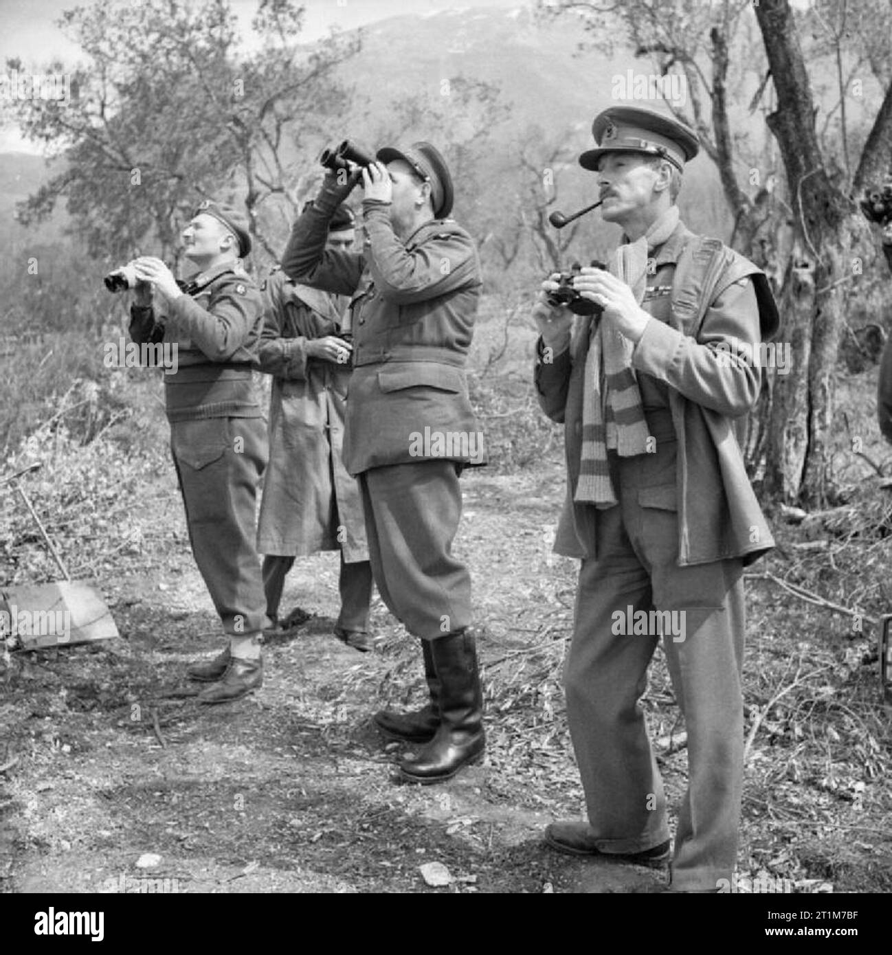 General Oliver Leese, commanding British Eighth Army in Italy, with his ...