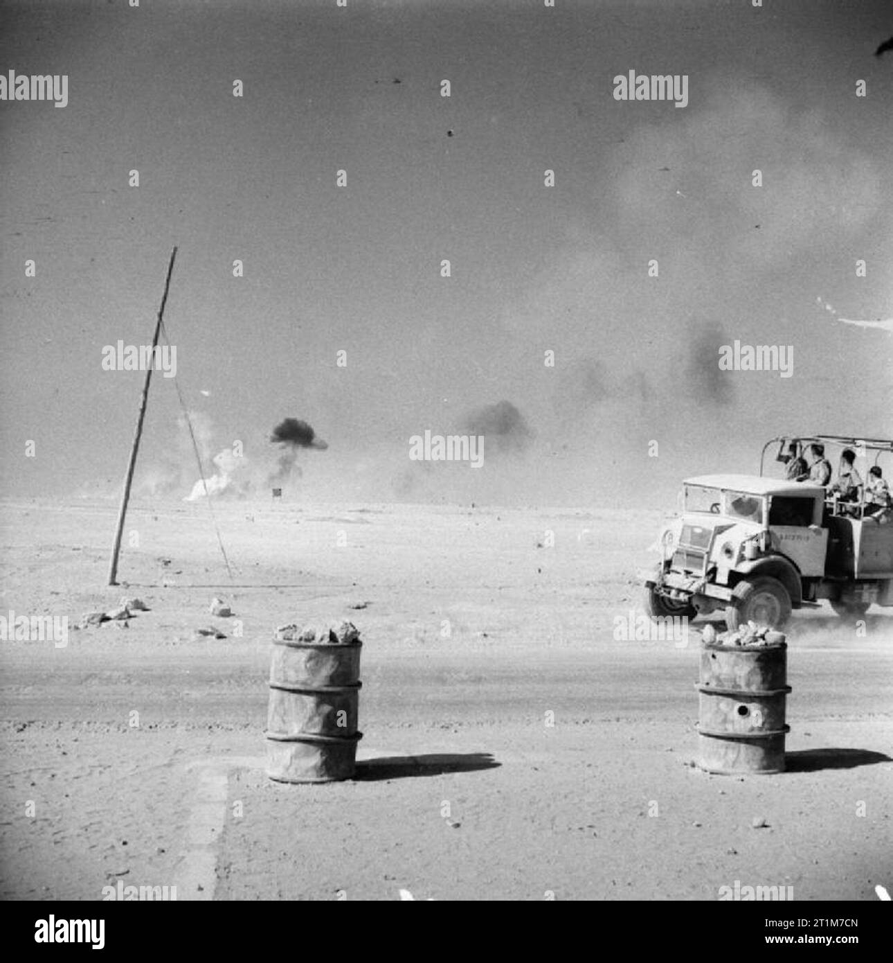 The British Army in North Africa 1942 A CMP 3-ton truck carrying ...