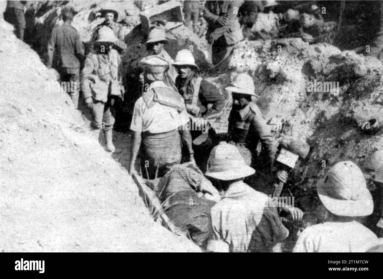 RAMC stretcher bearers in trench Cape Helles 1915 Stock Photo - Alamy