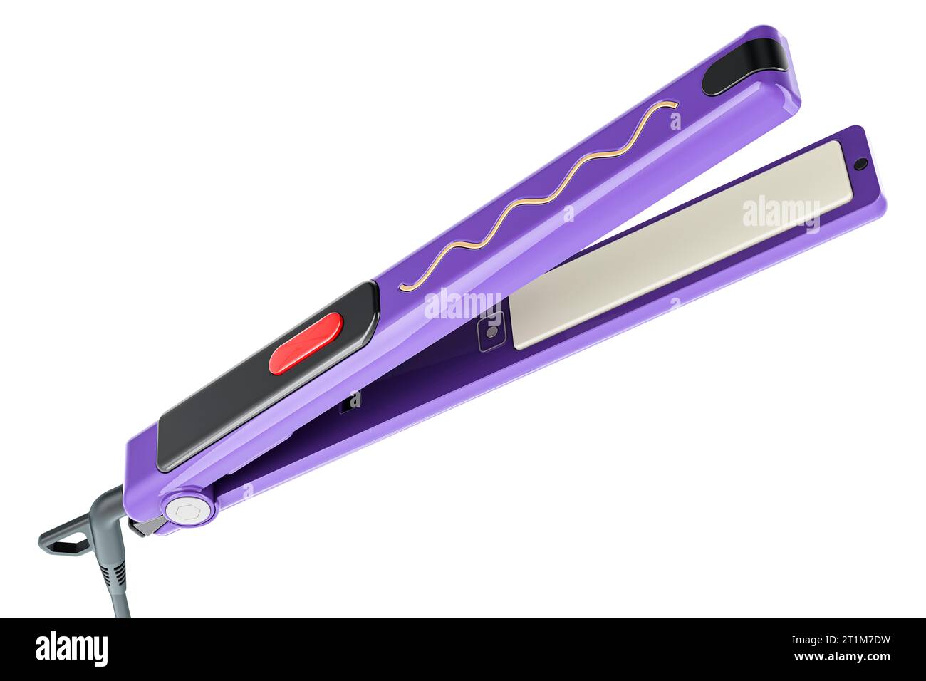 Ceramic Hair Straightener Flat Iron, 3D rendering isolated on white ...