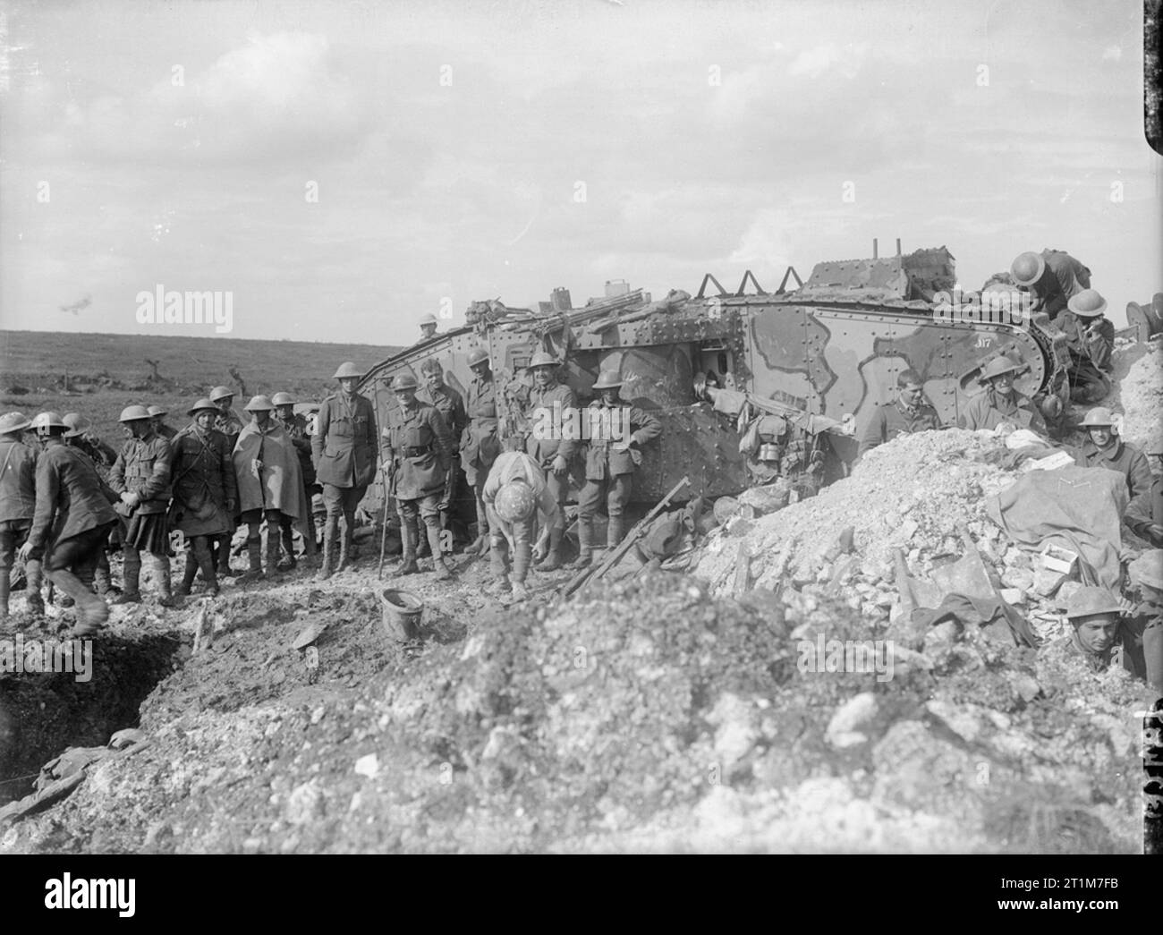 Tank as brigade headquarters Flers 1916 Stock Photo - Alamy