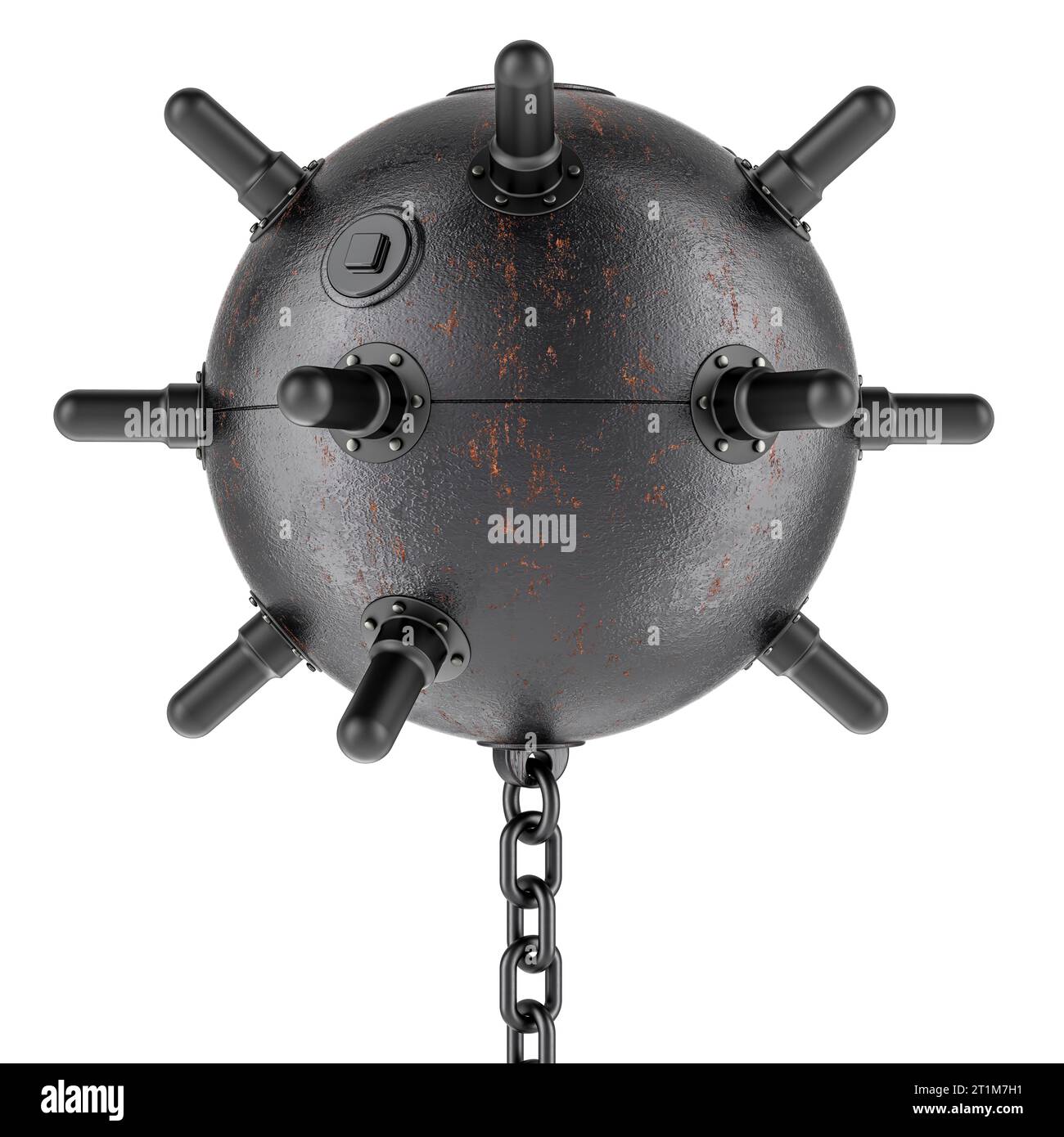Naval mine, contact mine. 3D rendering isolated on white background ...